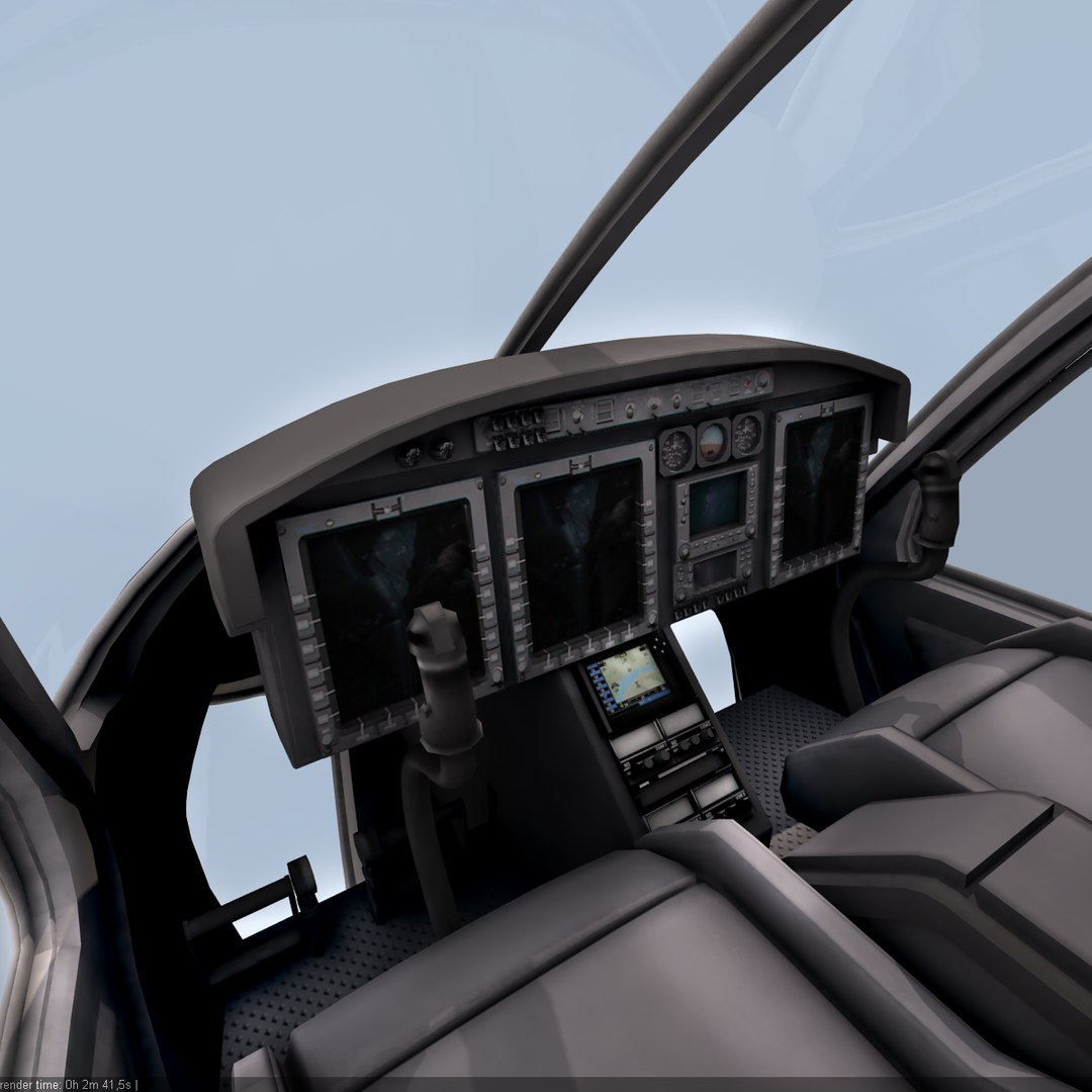 bell 429 helicopter interior 3d model
