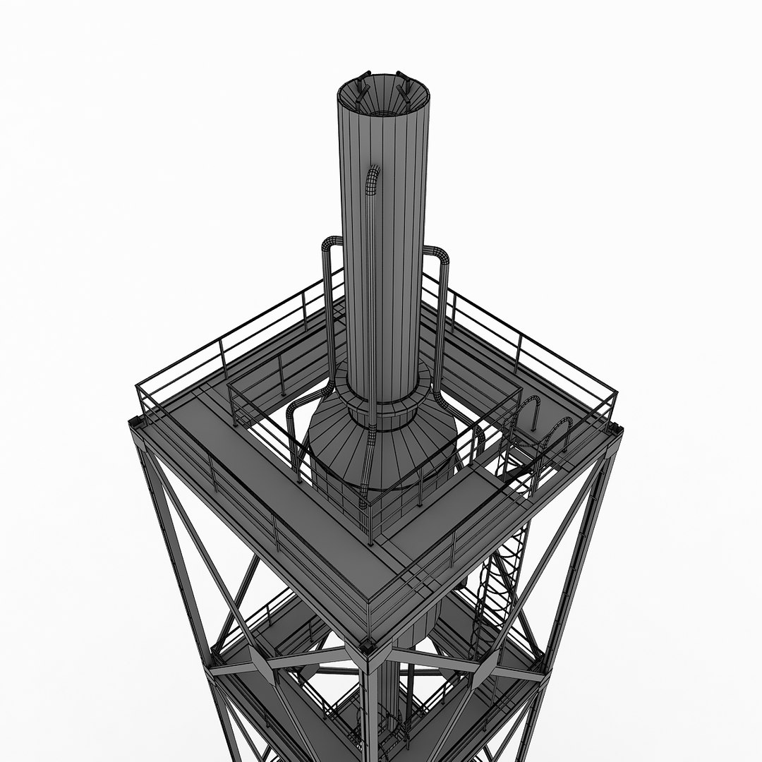 3d Model Flare Stack Gas 02