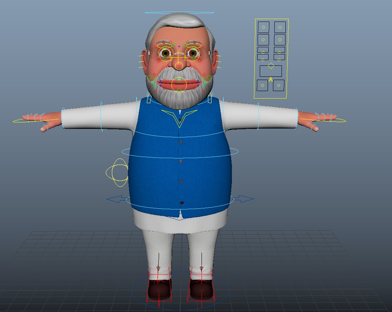 Rigged Cartoon Modi 3D Model - TurboSquid 1558596