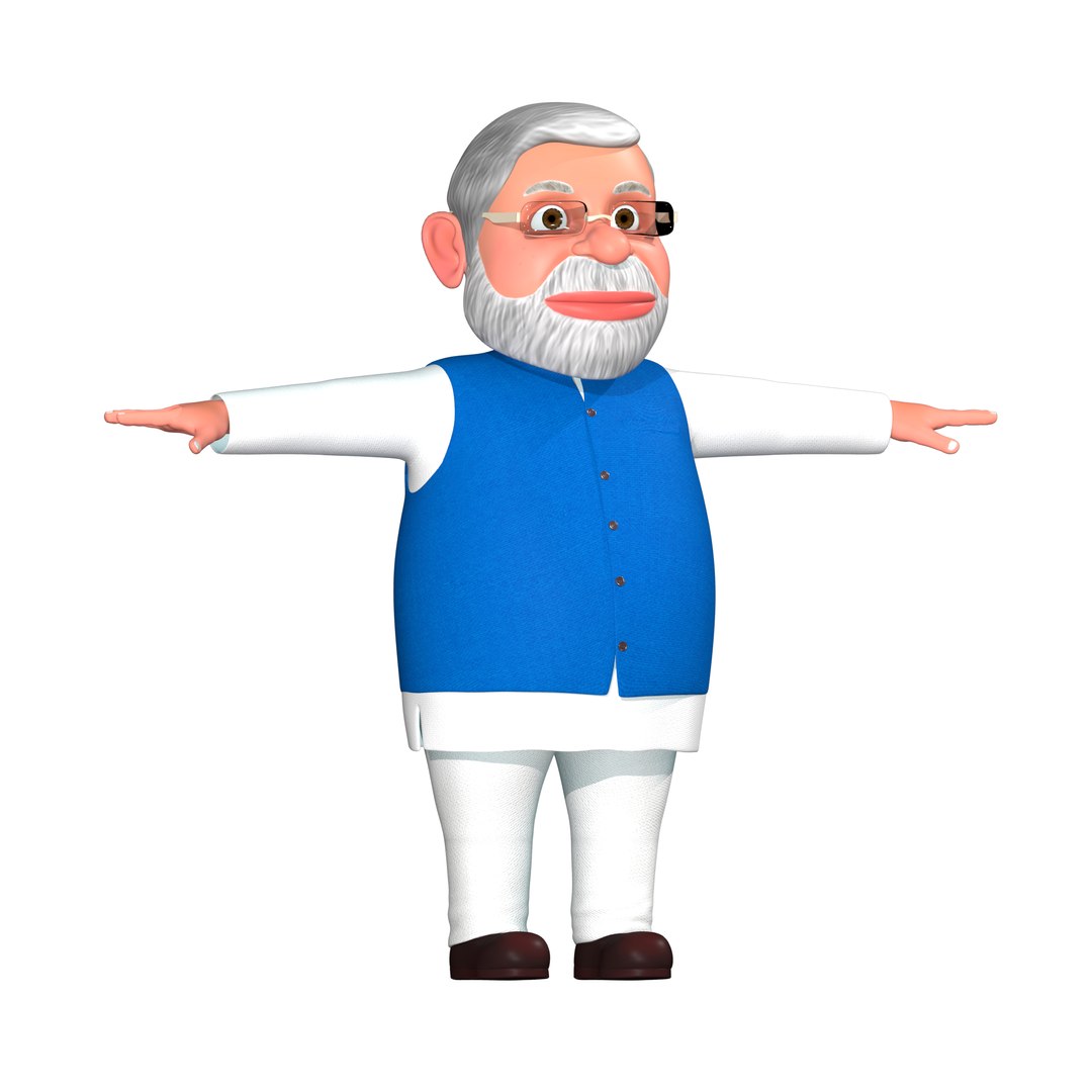 Rigged Cartoon Modi 3D Model - TurboSquid 1558596