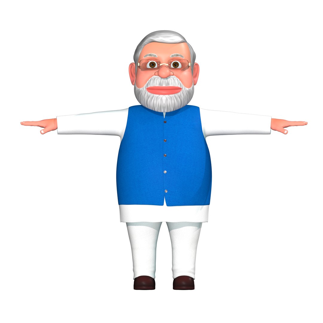 Rigged Cartoon Modi 3D Model - TurboSquid 1558596