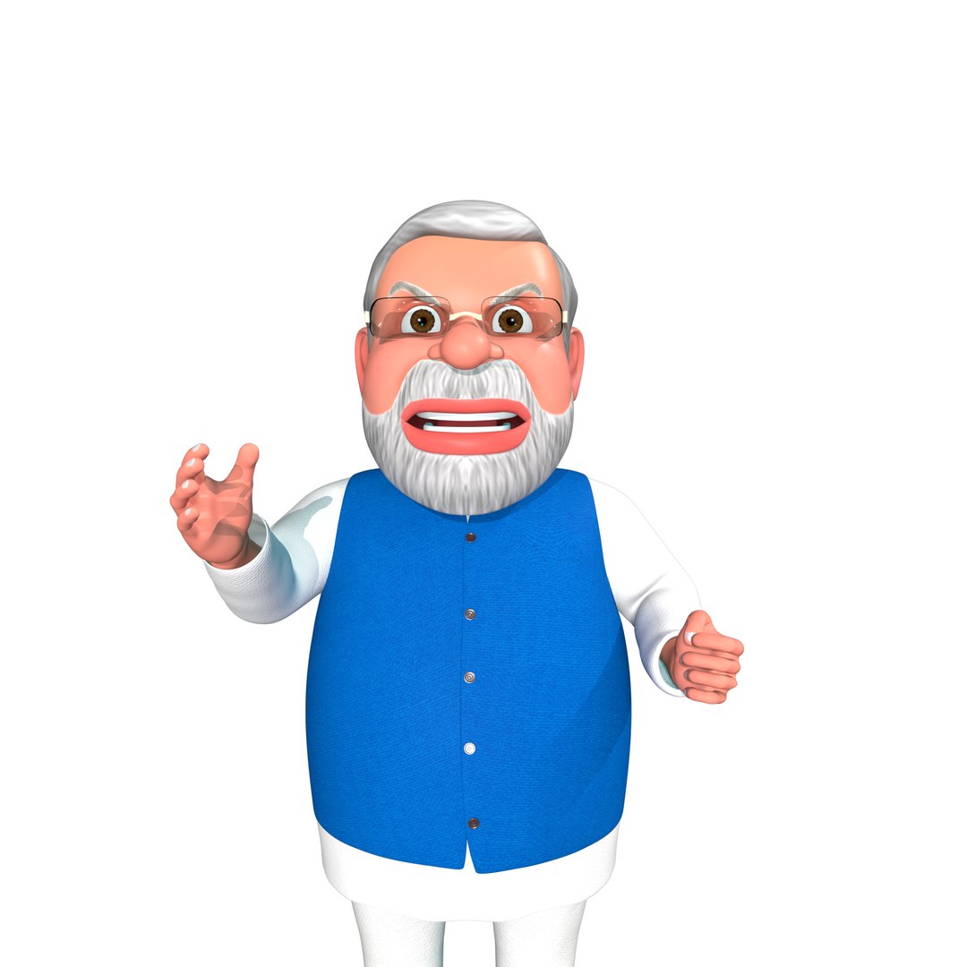 Rigged Cartoon Modi 3D Model - TurboSquid 1558596