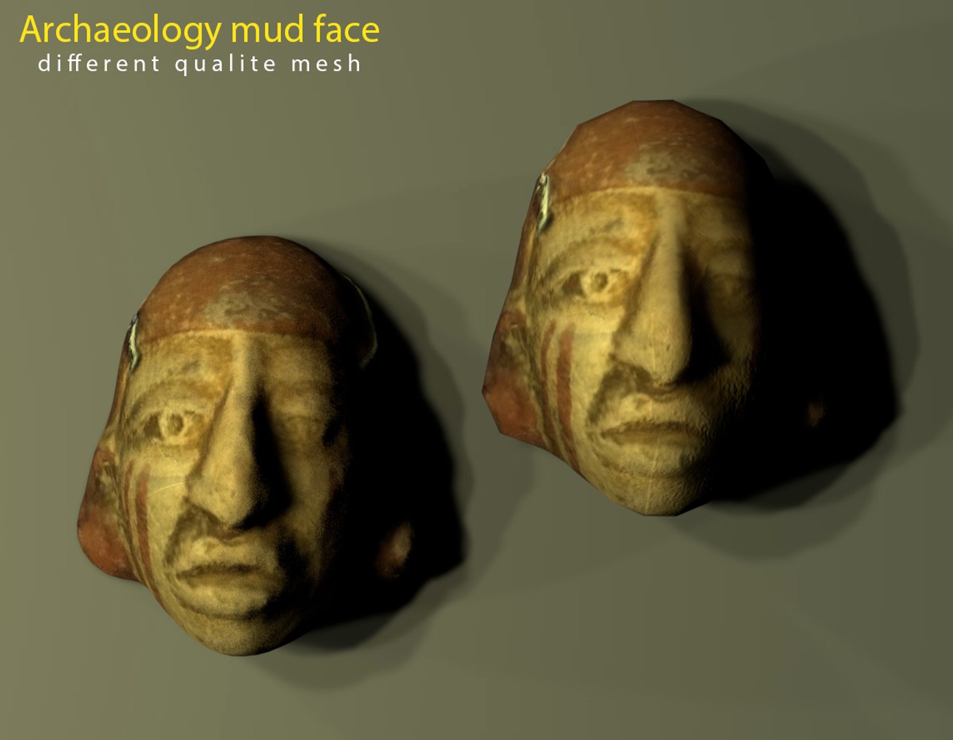 3d Face Archaeological Mud Model
