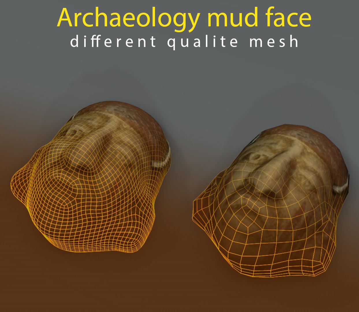 3d Face Archaeological Mud Model