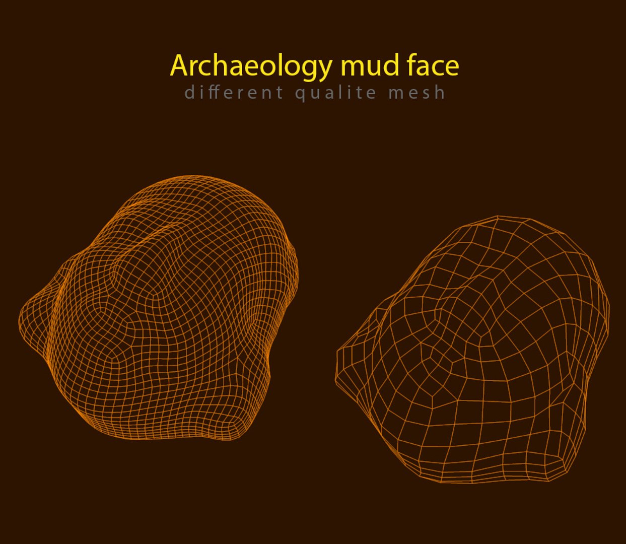3d Face Archaeological Mud Model