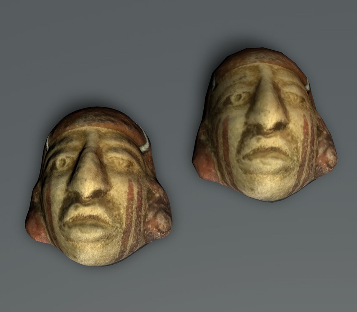 3d Face Archaeological Mud Model