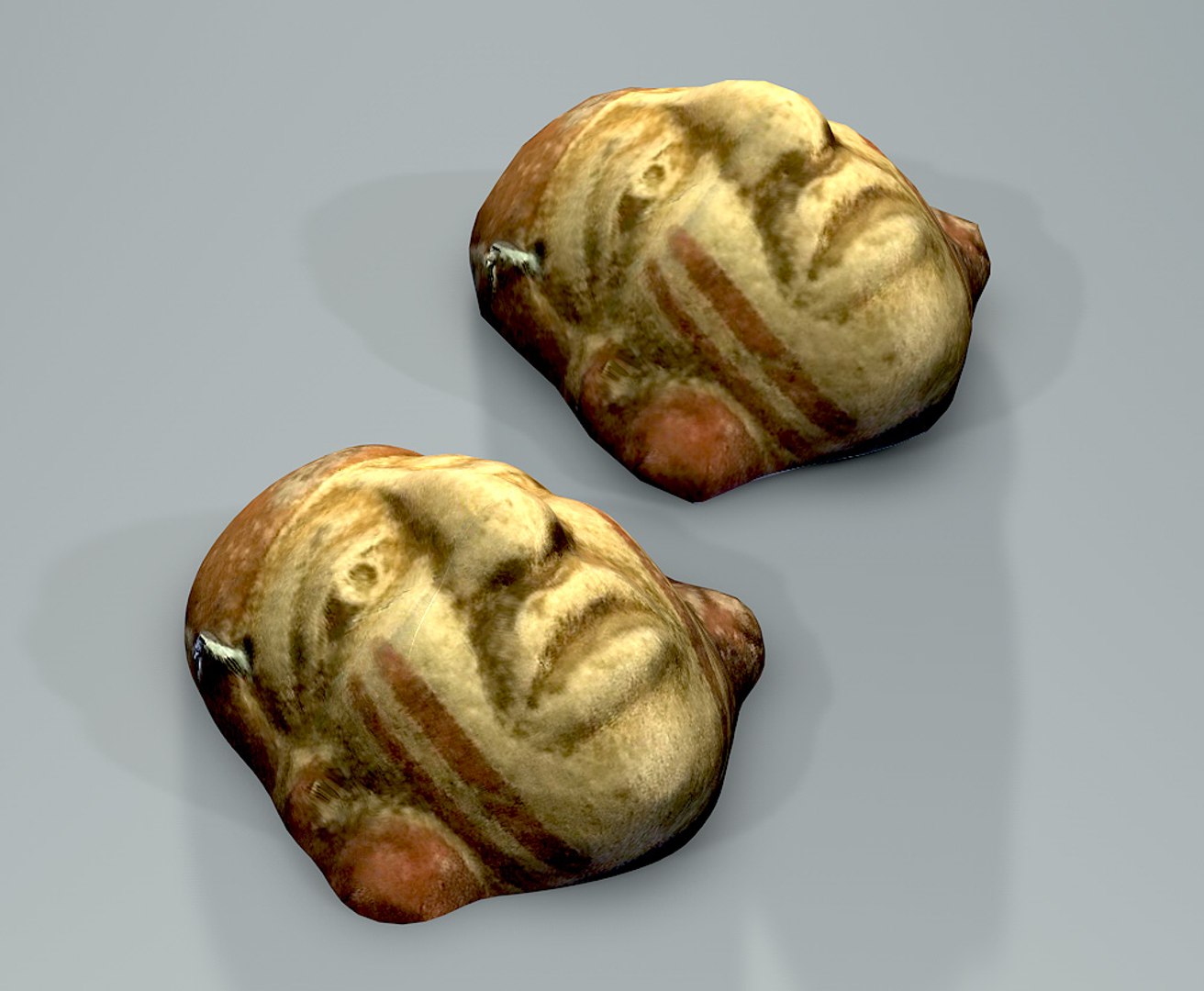 3d Face Archaeological Mud Model
