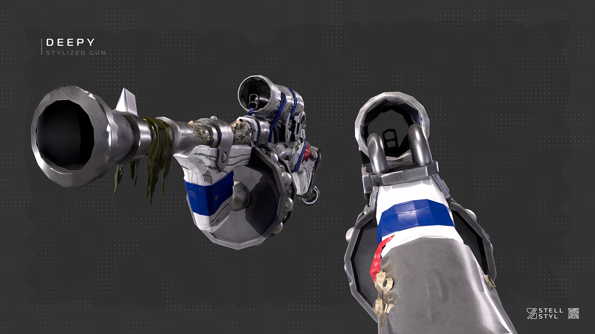 3D DEEPY W IMPROVISED SCOPE STELL STYL STYLIZED GUN Model - TurboSquid ...