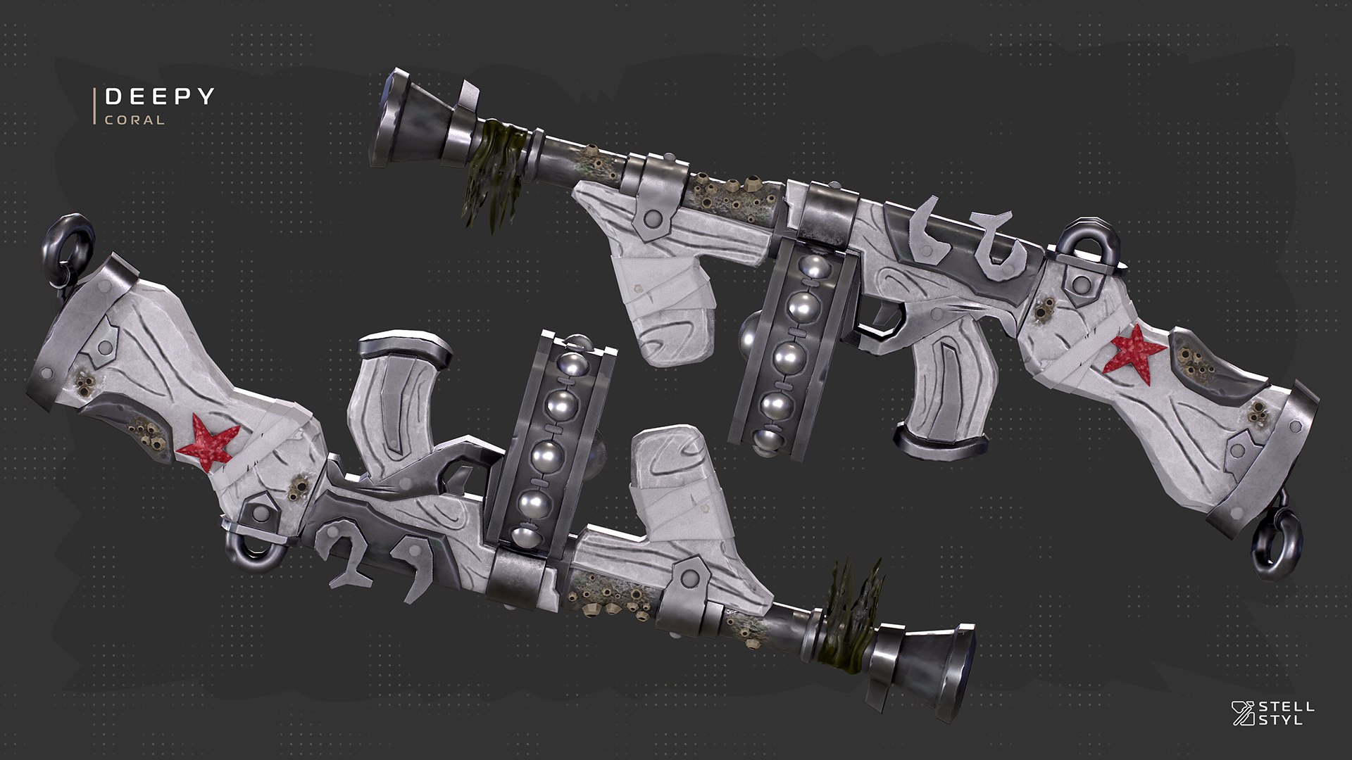 3D DEEPY W IMPROVISED SCOPE STELL STYL STYLIZED GUN Model - TurboSquid ...