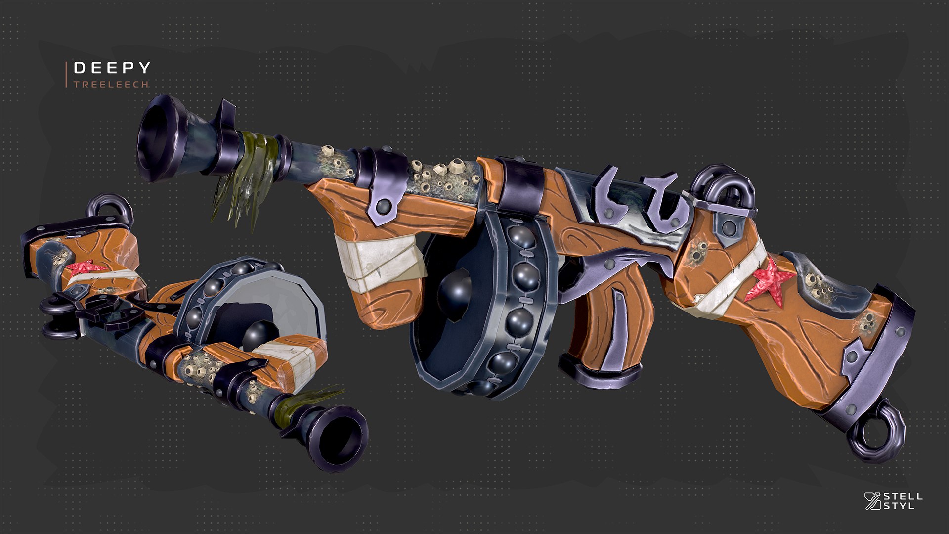 3D DEEPY W IMPROVISED SCOPE STELL STYL STYLIZED GUN Model - TurboSquid ...