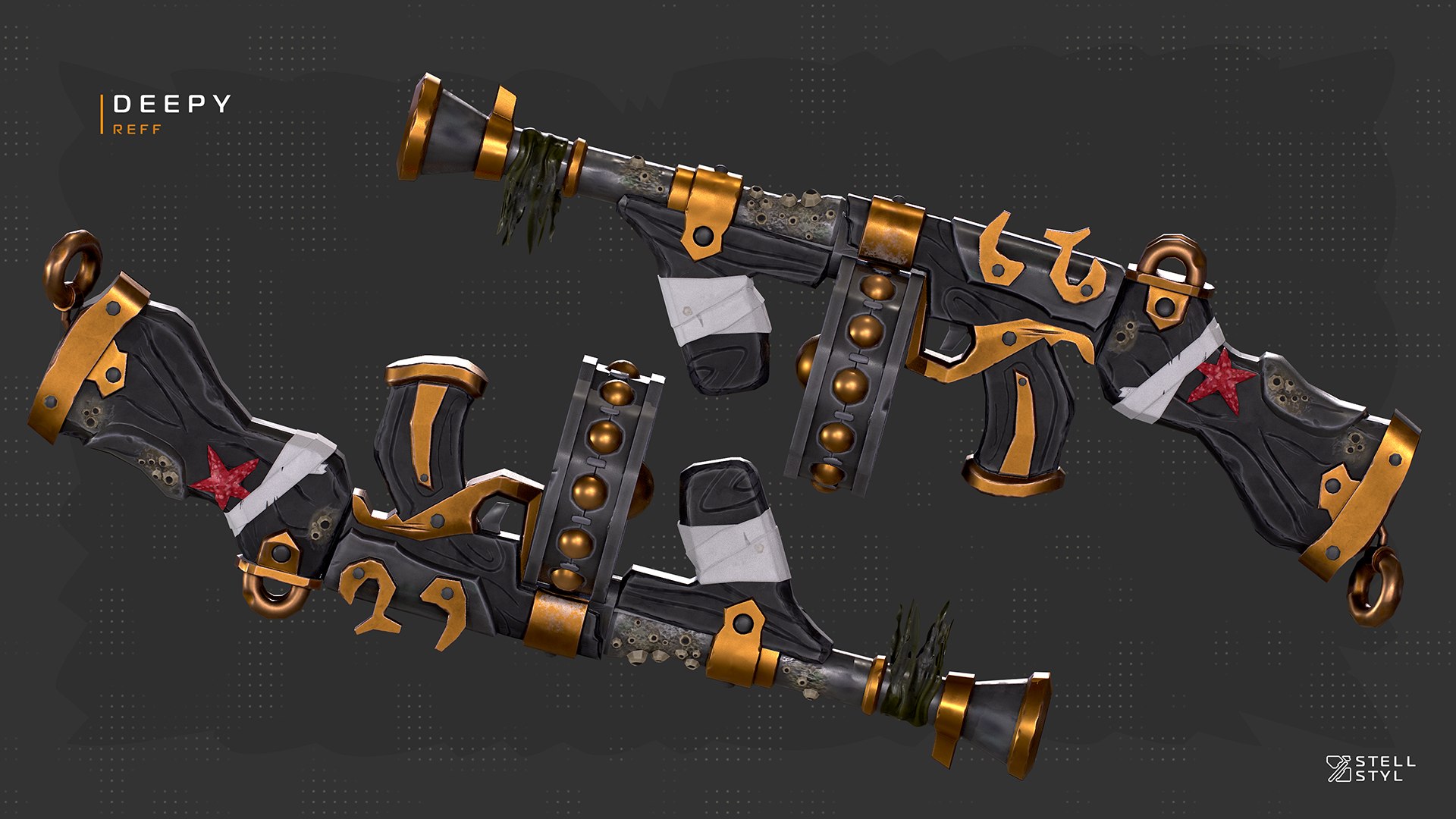 3D DEEPY W IMPROVISED SCOPE STELL STYL STYLIZED GUN Model - TurboSquid ...