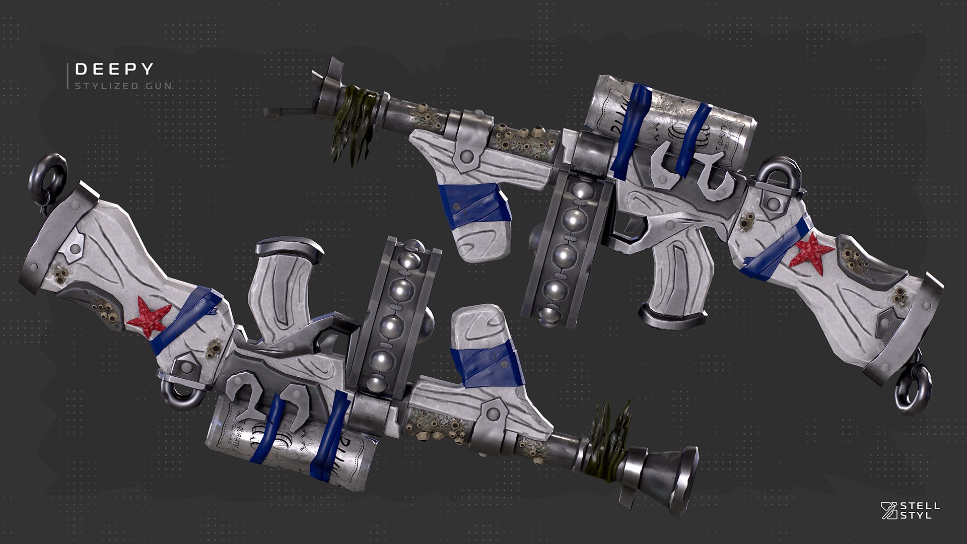 3D DEEPY w IMPROVISED SCOPE STELL STYL STYLIZED GUN model - TurboSquid ...