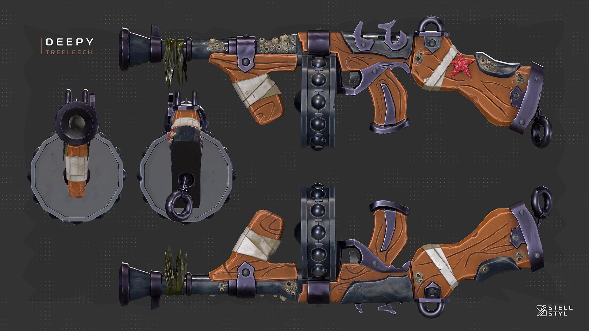 3D DEEPY W IMPROVISED SCOPE STELL STYL STYLIZED GUN Model - TurboSquid ...