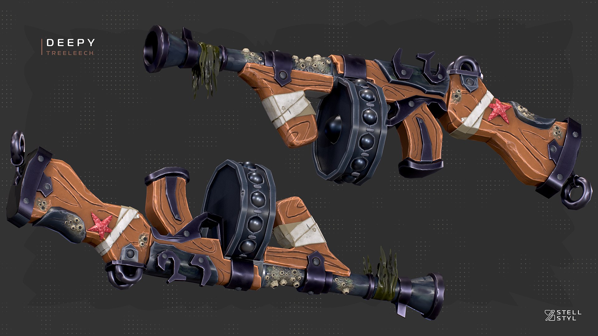 3D DEEPY W IMPROVISED SCOPE STELL STYL STYLIZED GUN Model - TurboSquid ...