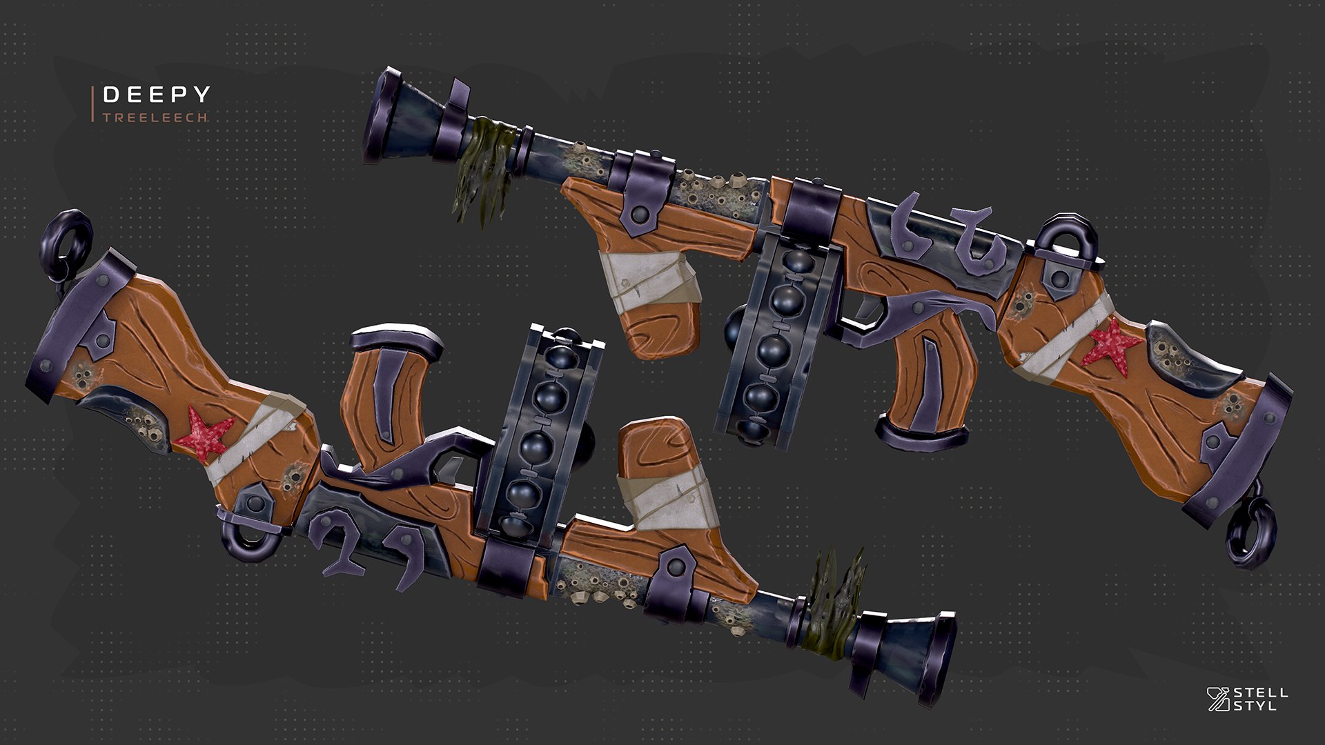 3D DEEPY W IMPROVISED SCOPE STELL STYL STYLIZED GUN Model - TurboSquid ...