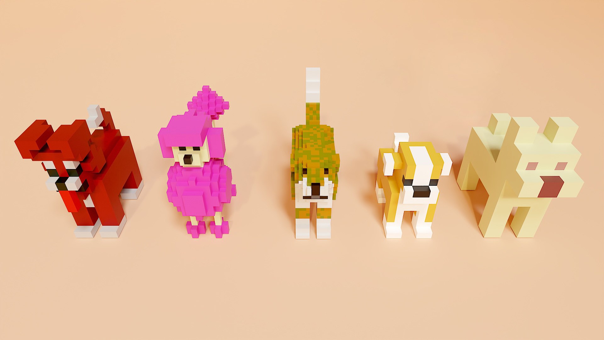 Voxel Dogs 3D Model - TurboSquid 2182454