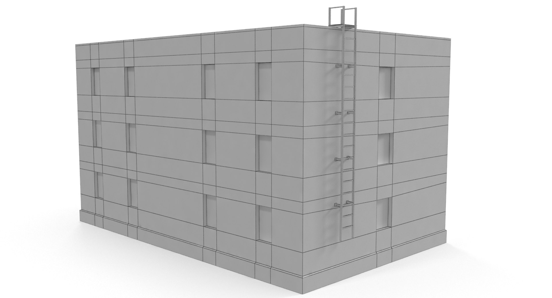 3D Model Old Three-storey House Scene - TurboSquid 1322099