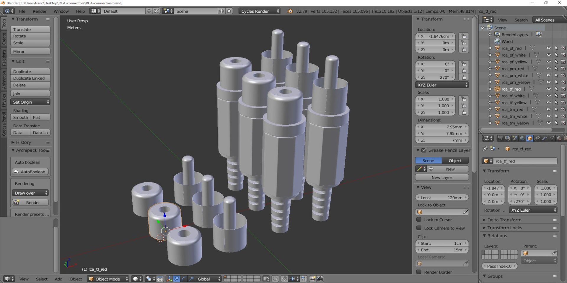 RCA Connectors 3D Model - TurboSquid 1814143