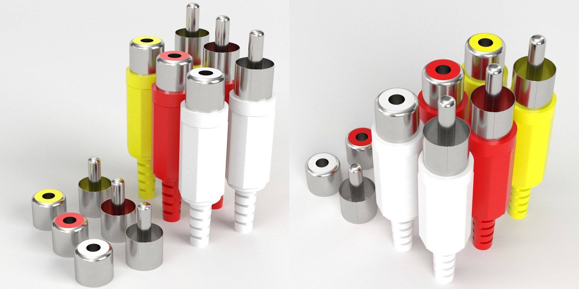 RCA Connectors 3D Model - TurboSquid 1814143