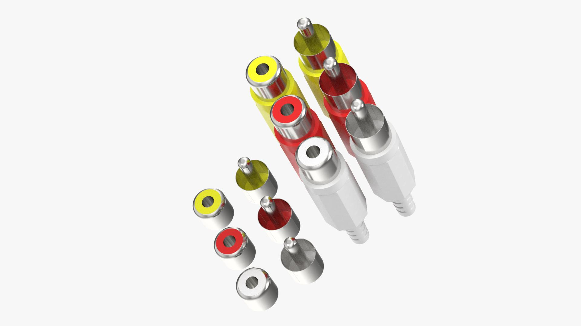 RCA Connectors 3D Model - TurboSquid 1814143