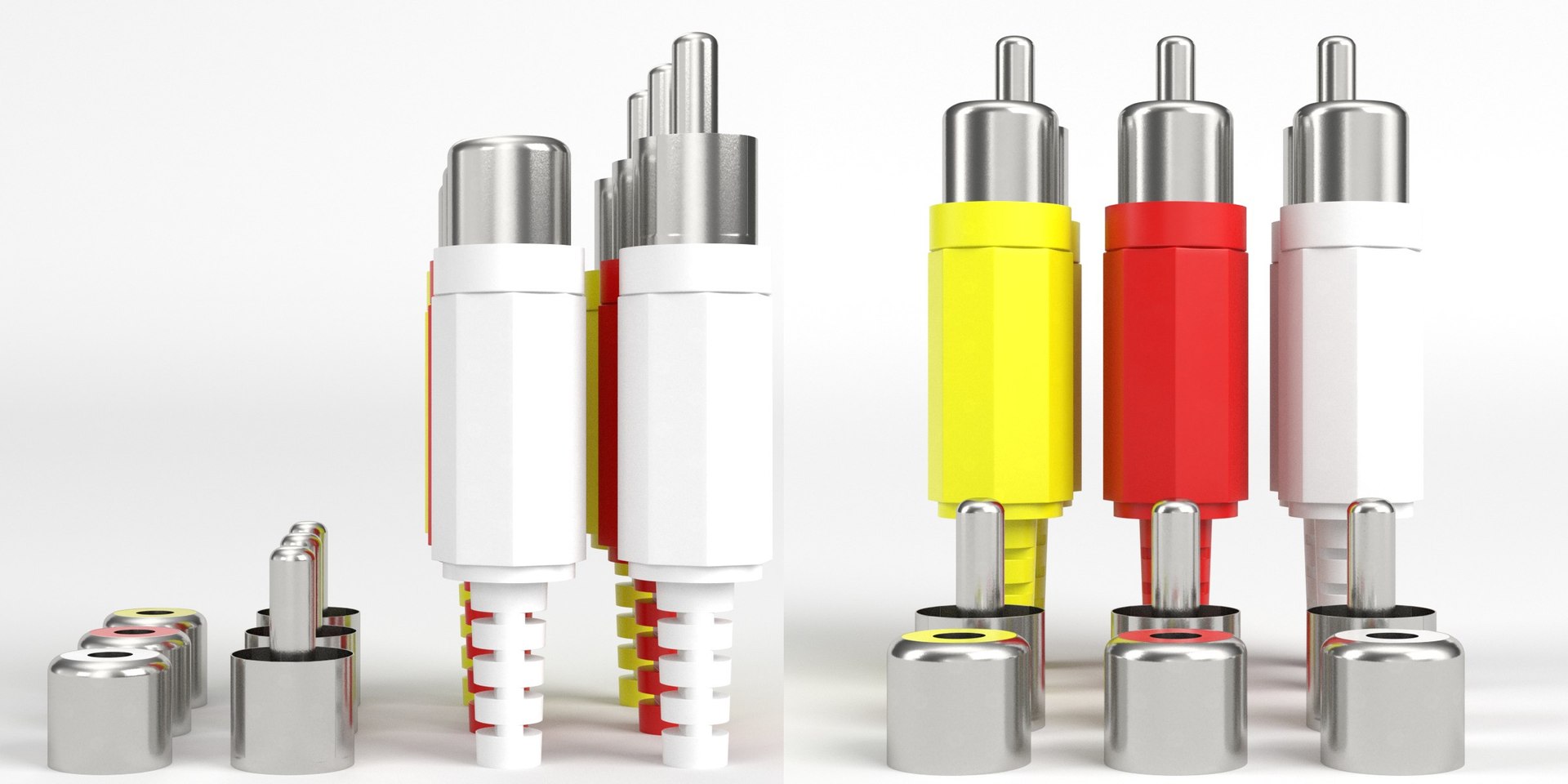 RCA Connectors 3D Model - TurboSquid 1814143