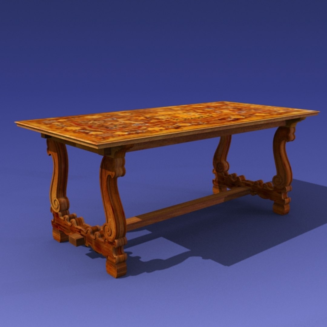 Antique Dining Table 3ds