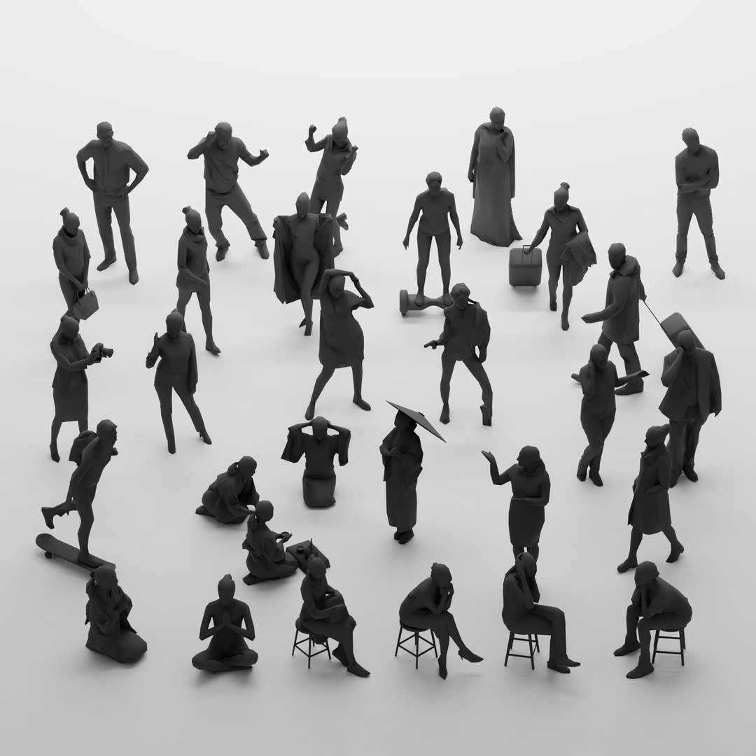 Low Poly People Pack - 30 3D Model - TurboSquid 2117274