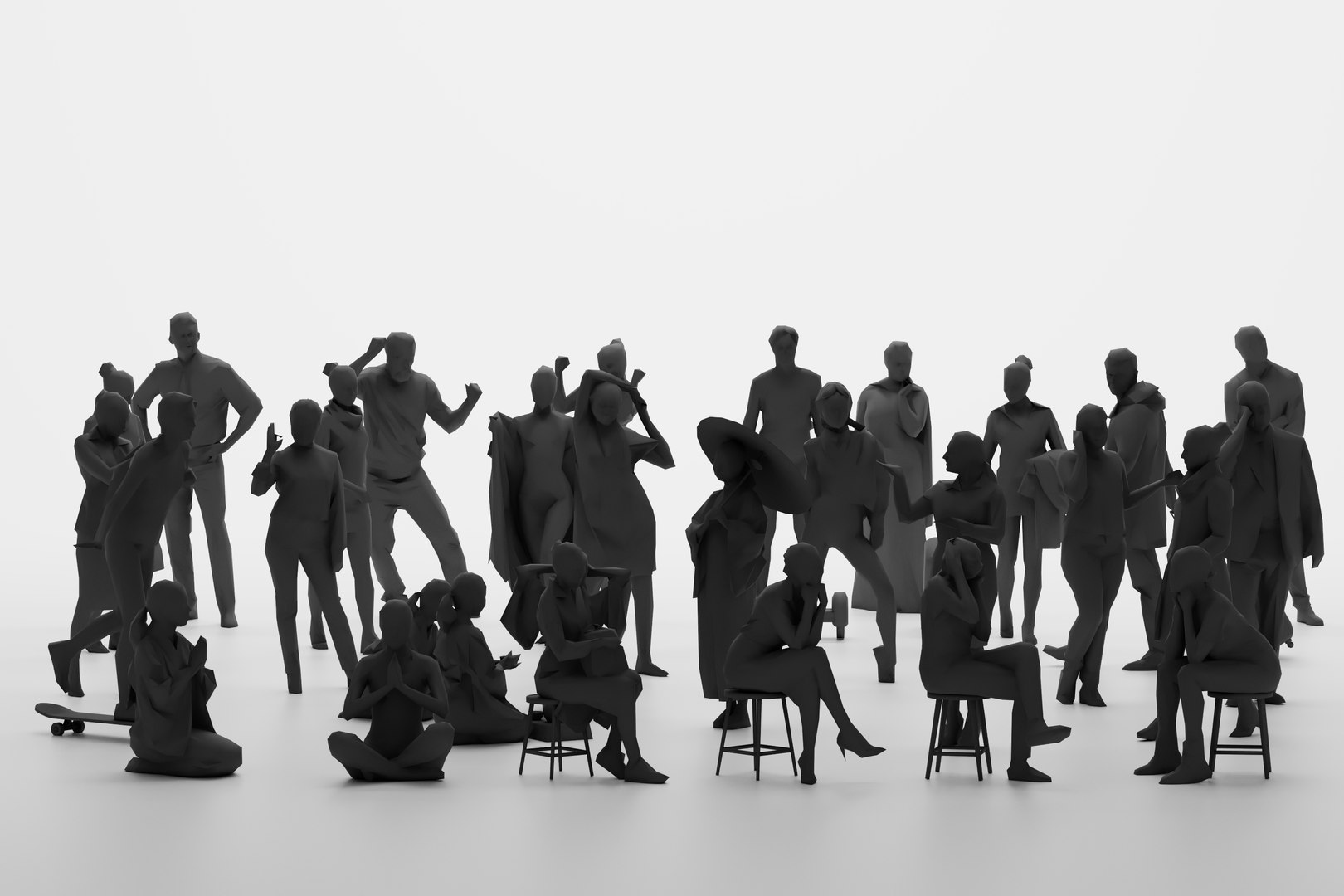 Low Poly People Pack - 30 3D Model - TurboSquid 2117274