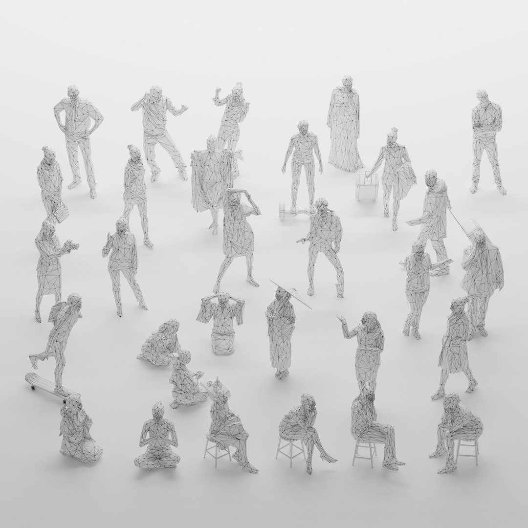 Low Poly People Pack - 30 3D Model - TurboSquid 2117274