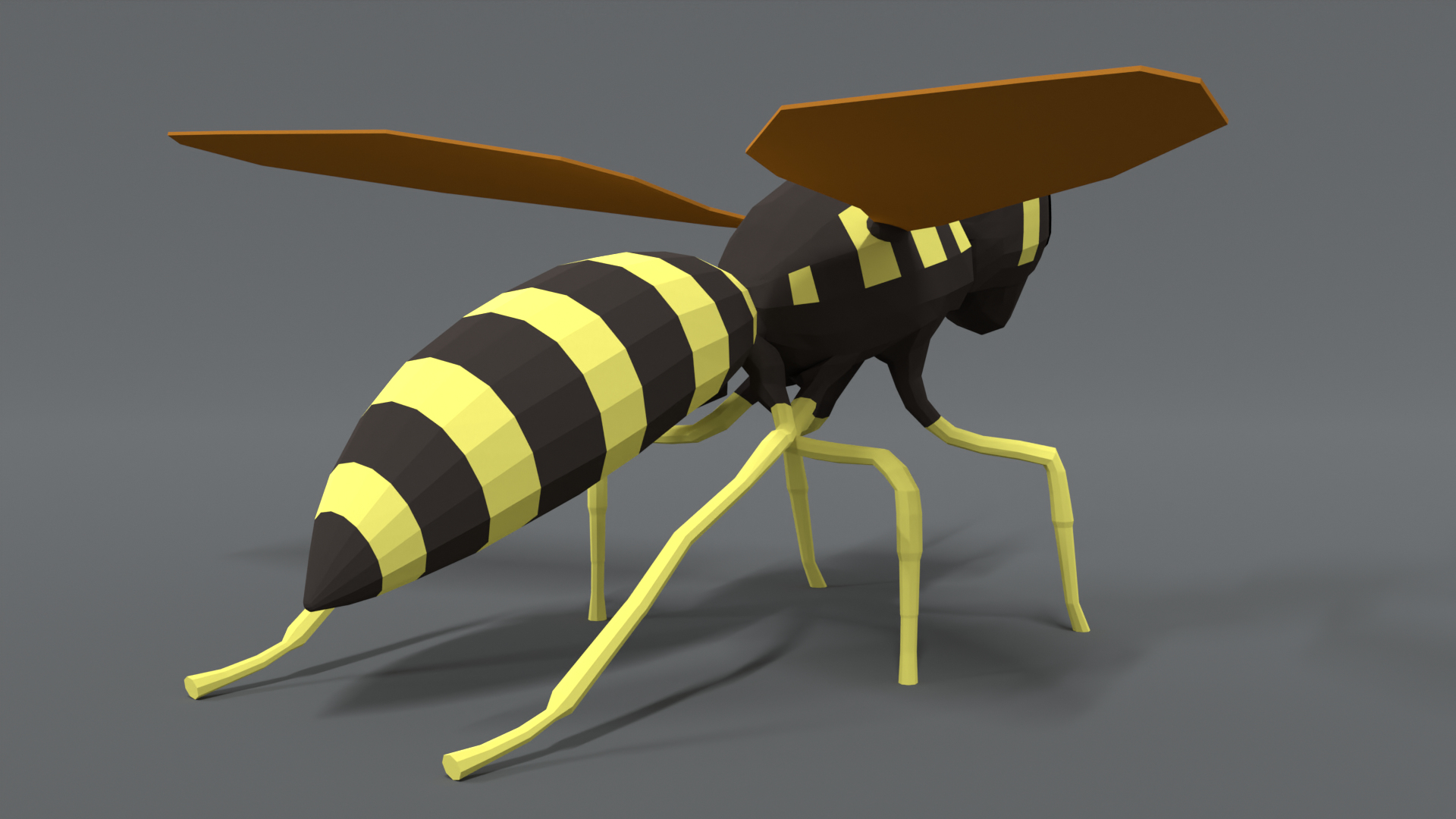 3D Low PolY Cartoon Hornet - TurboSquid 1816830
