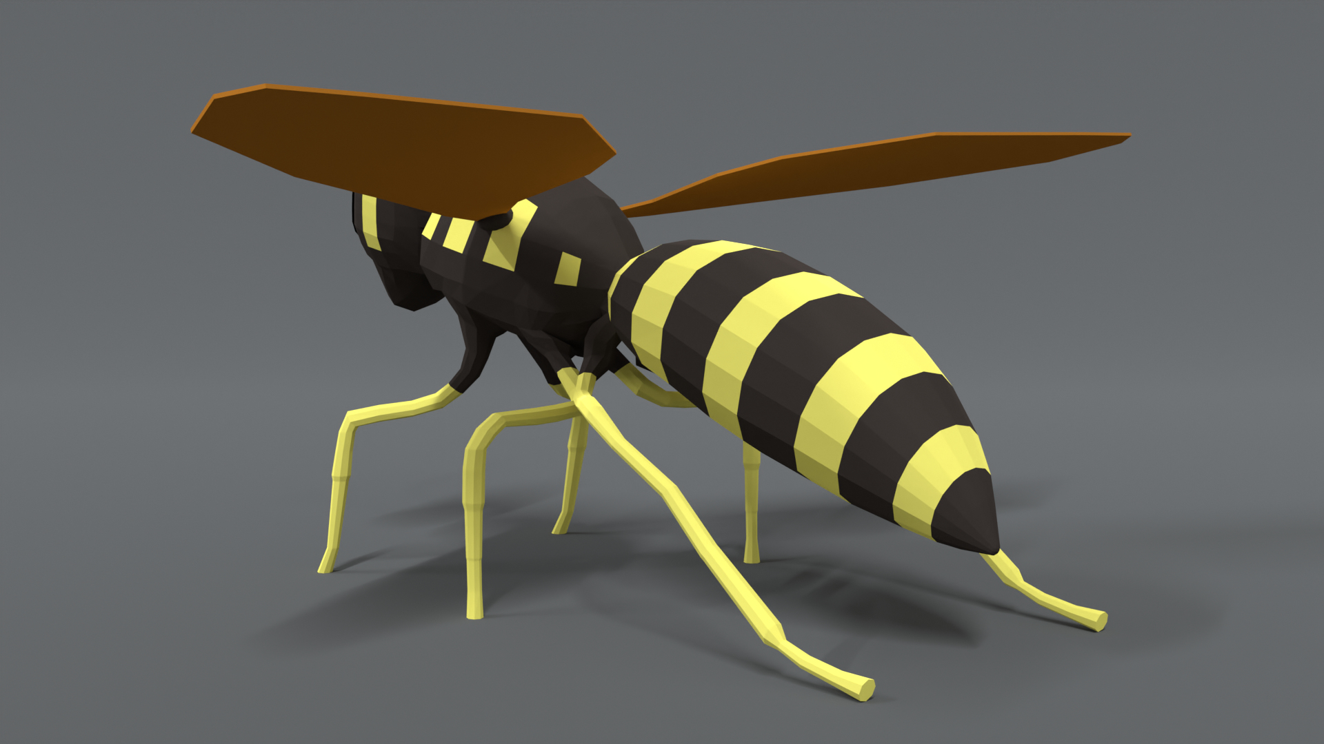 3D Low PolY Cartoon Hornet - TurboSquid 1816830
