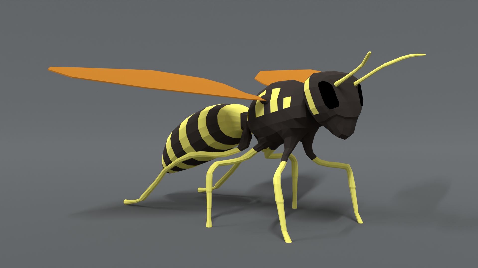 3D Low PolY Cartoon Hornet - TurboSquid 1816830