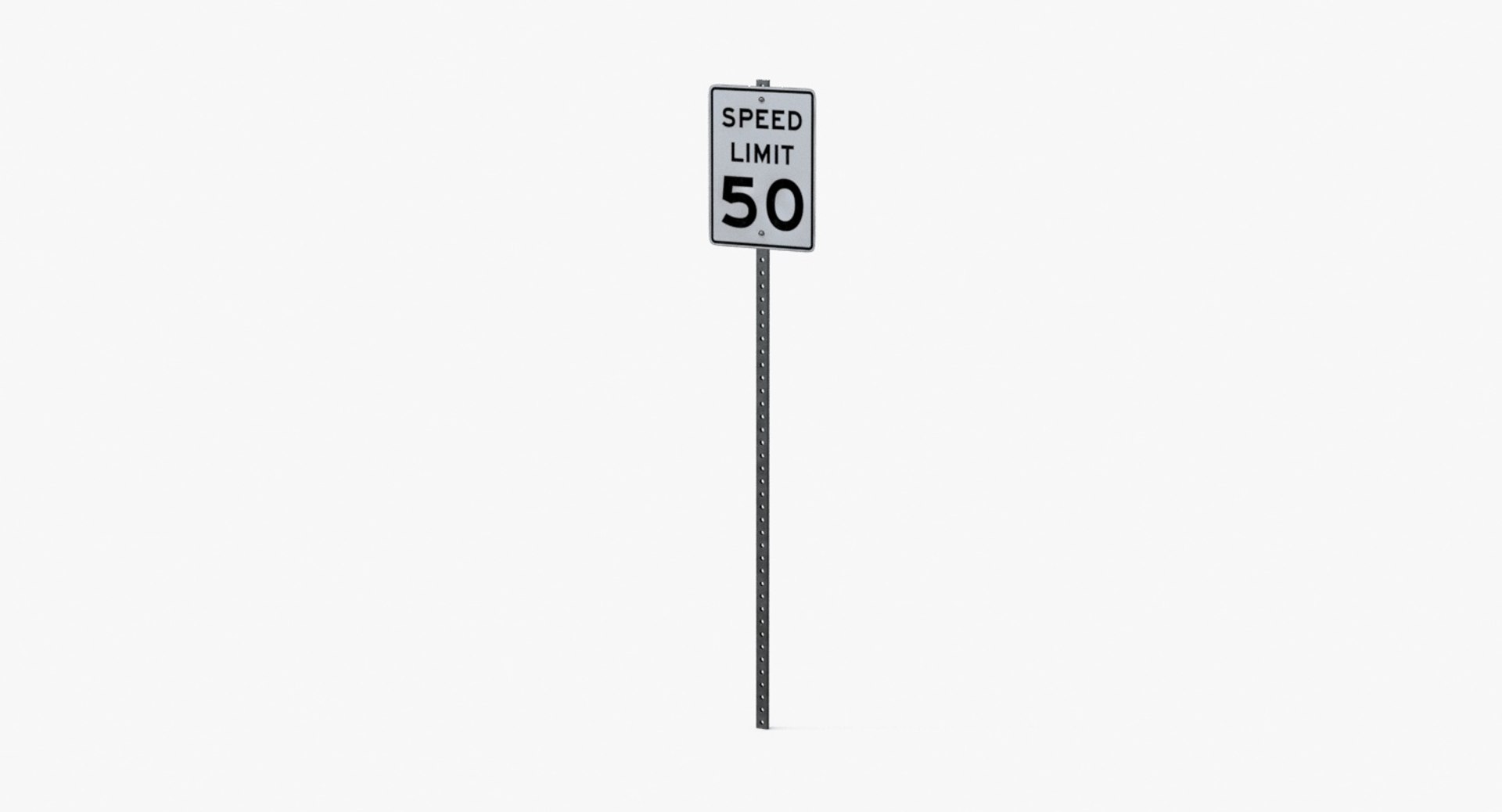 Speed Limit Sign 50 3d Model