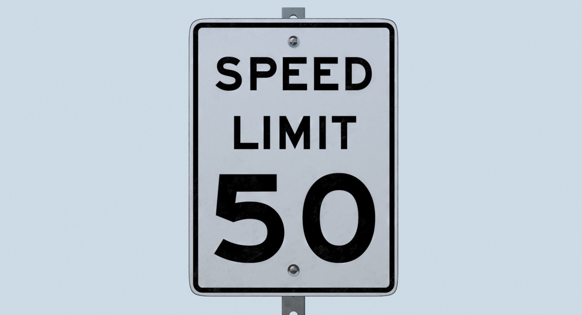Speed Limit Sign 50 3d Model