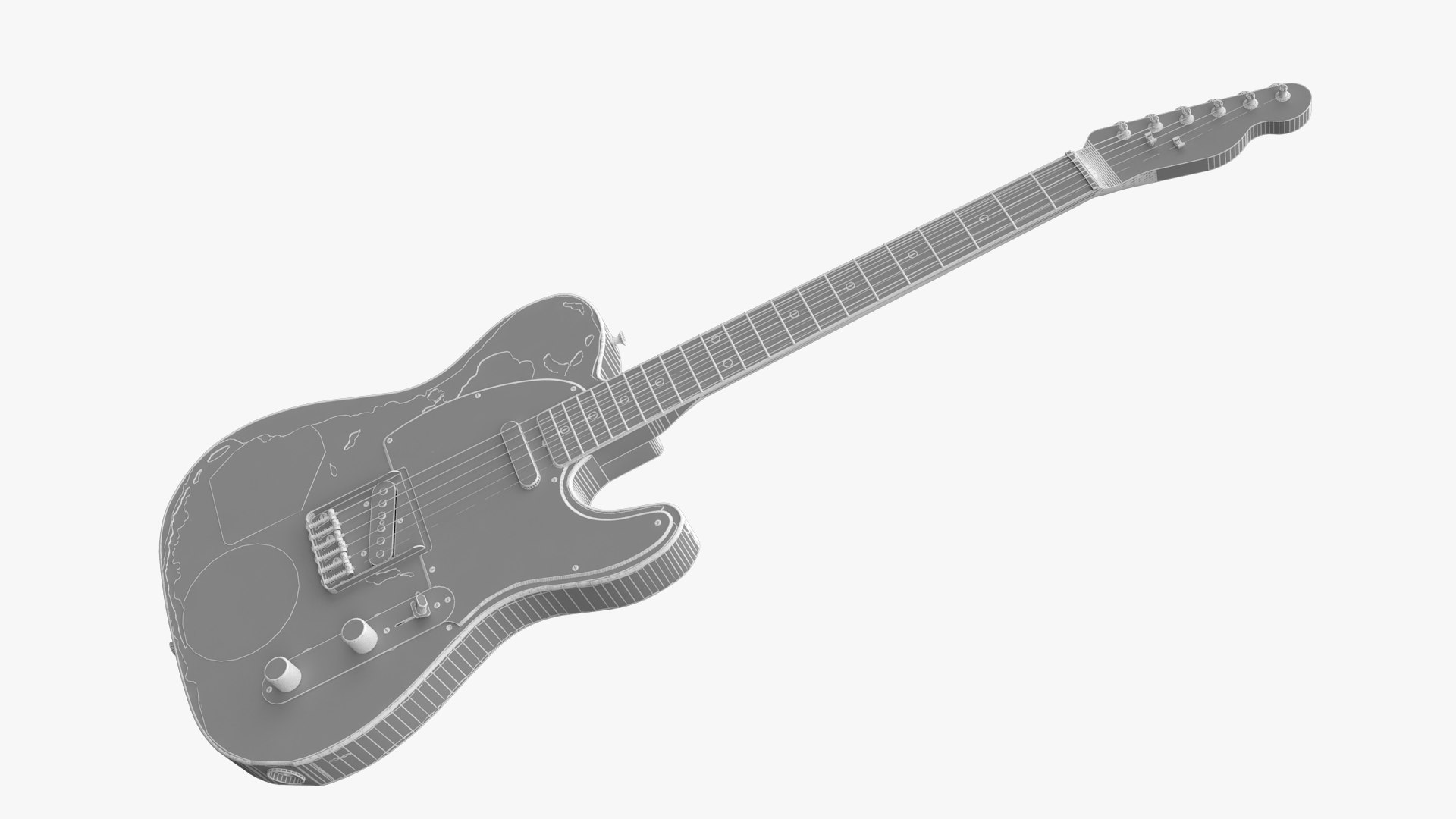 Telecaster Joe Strummer 3D Model - TurboSquid 1814072