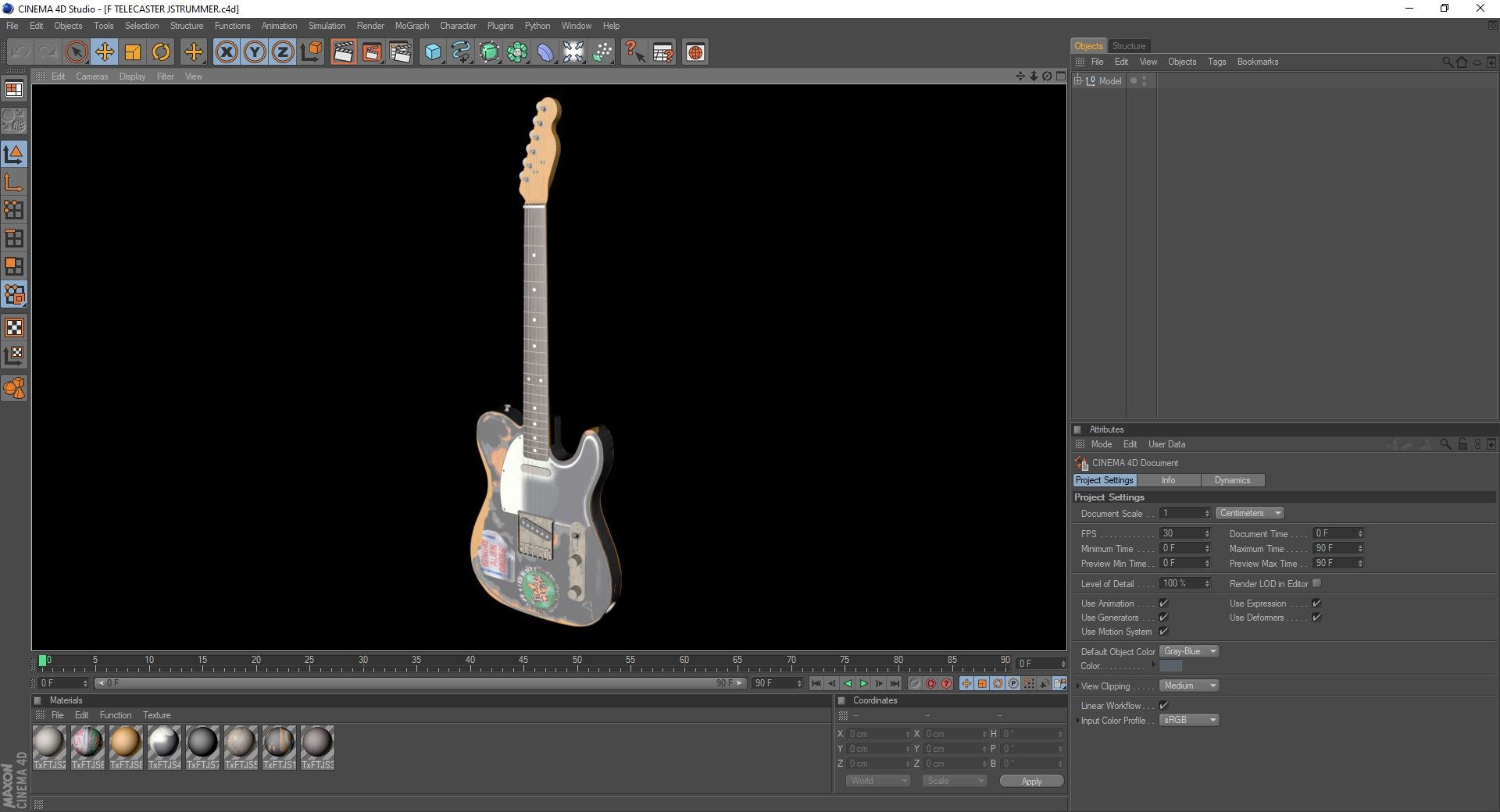 Telecaster Joe Strummer 3D Model - TurboSquid 1814072