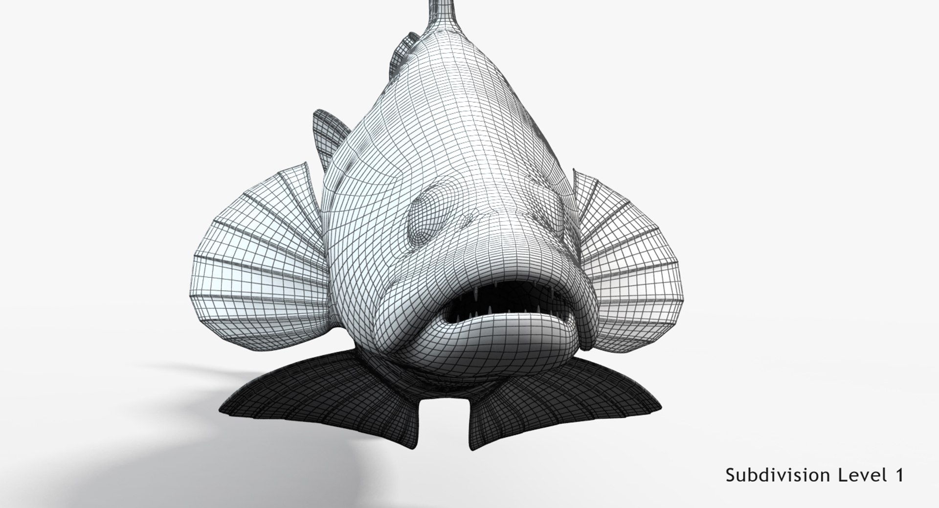 3d model zander fish animation