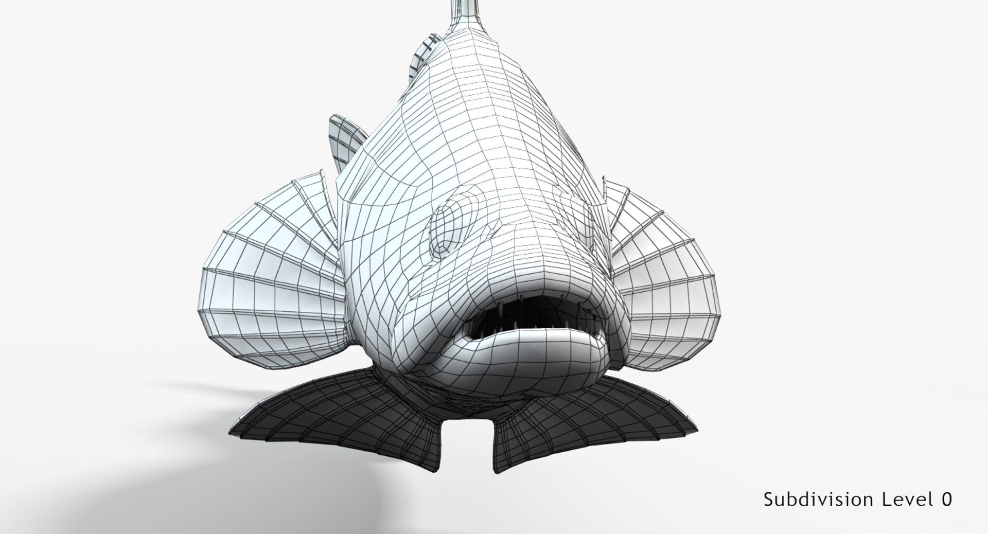 3d model zander fish animation