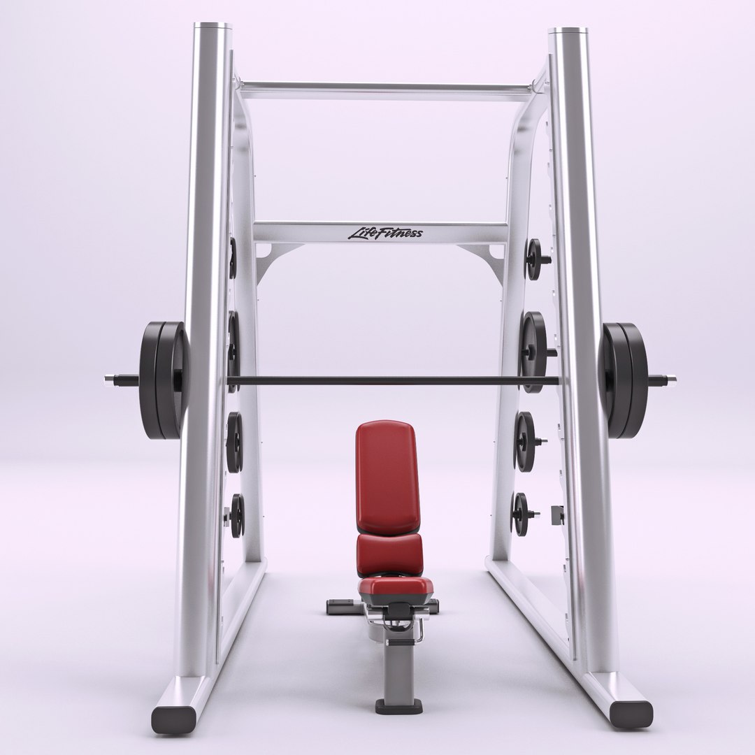 Smith Machine And Multi-Adjustable Bench Life Fitness 3D - TurboSquid 2097333