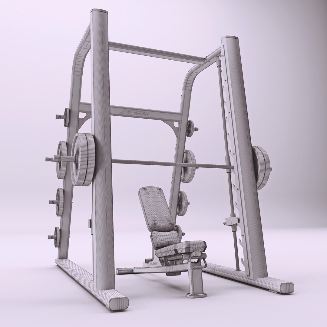 Smith Machine And Multi-Adjustable Bench Life Fitness 3D - TurboSquid ...