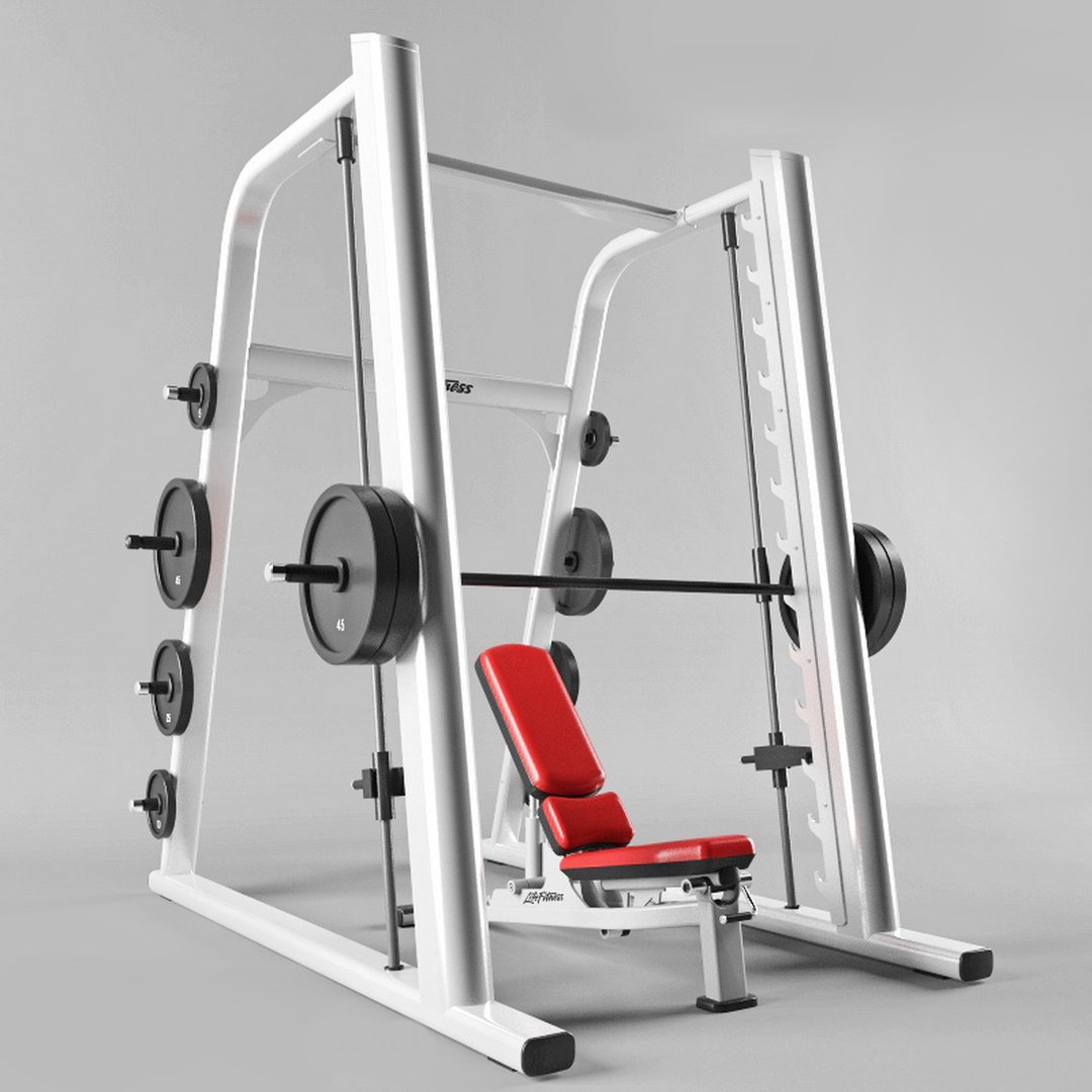 Smith Machine And Multi-Adjustable Bench Life Fitness 3D - TurboSquid ...