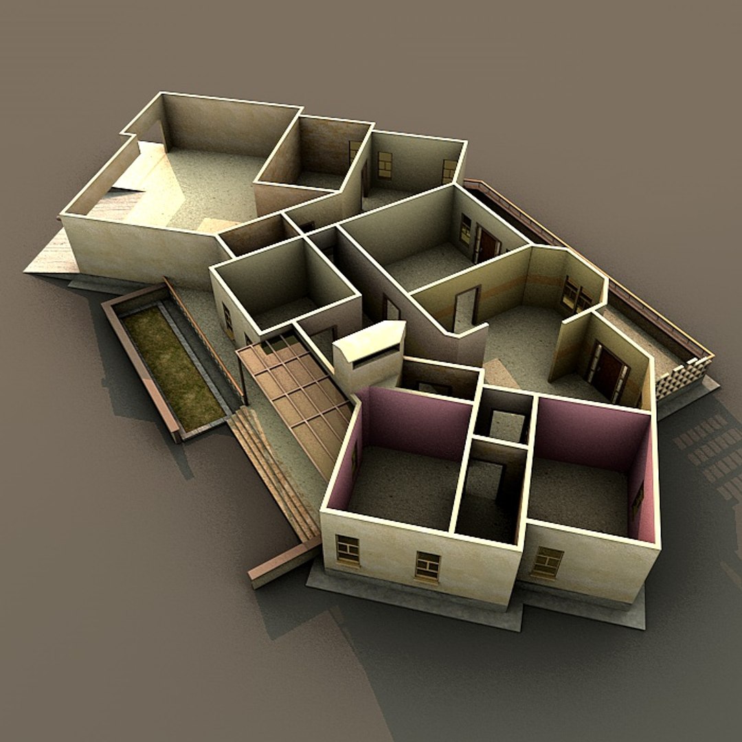 House Interior Building 3d 3ds