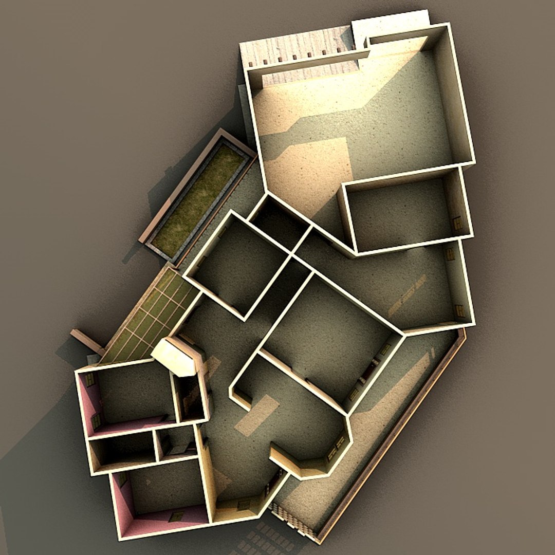 House Interior Building 3d 3ds