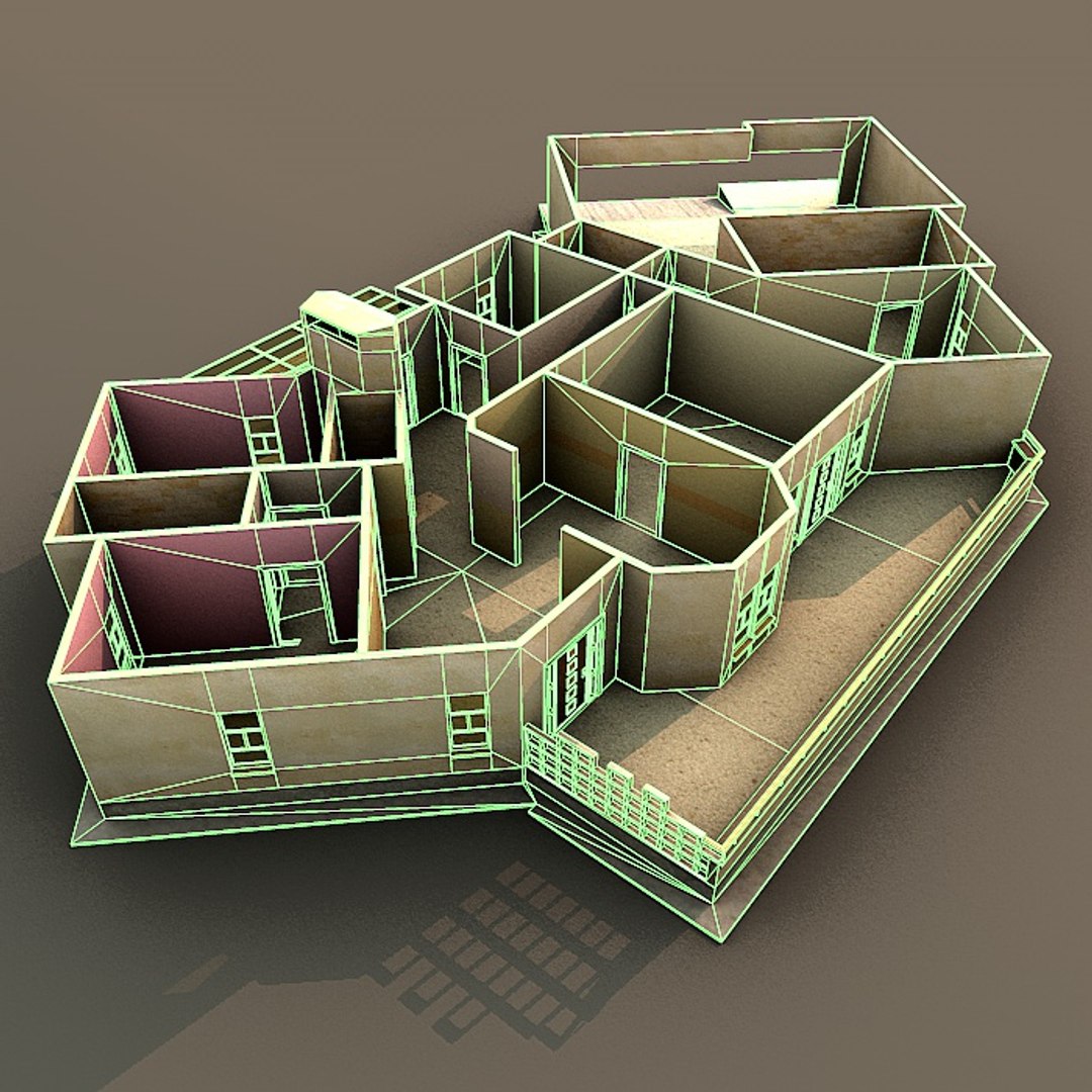 House Interior Building 3d 3ds