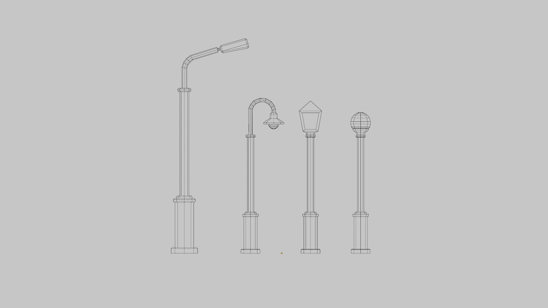 3D Low Poly Street Lamp Set model - TurboSquid 2083512