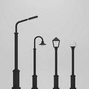 3D Pack Of Modern Street Lamps - TurboSquid 2095882