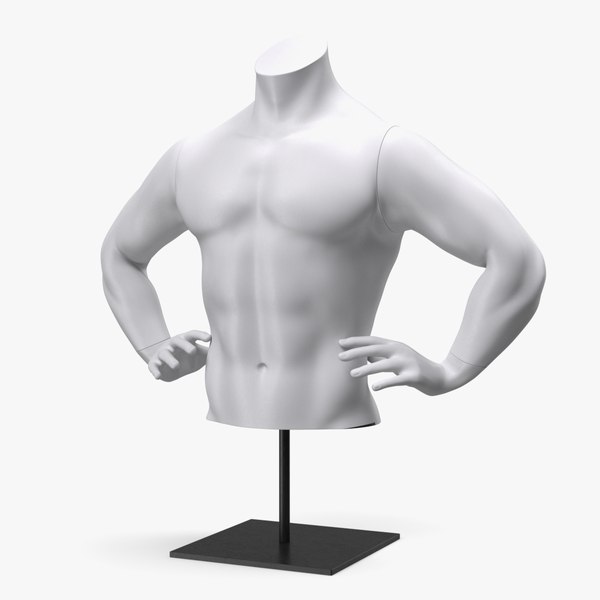 modelo 3d Maniquí Deportivo Hombre Torso Blanco - TurboSquid 2104661