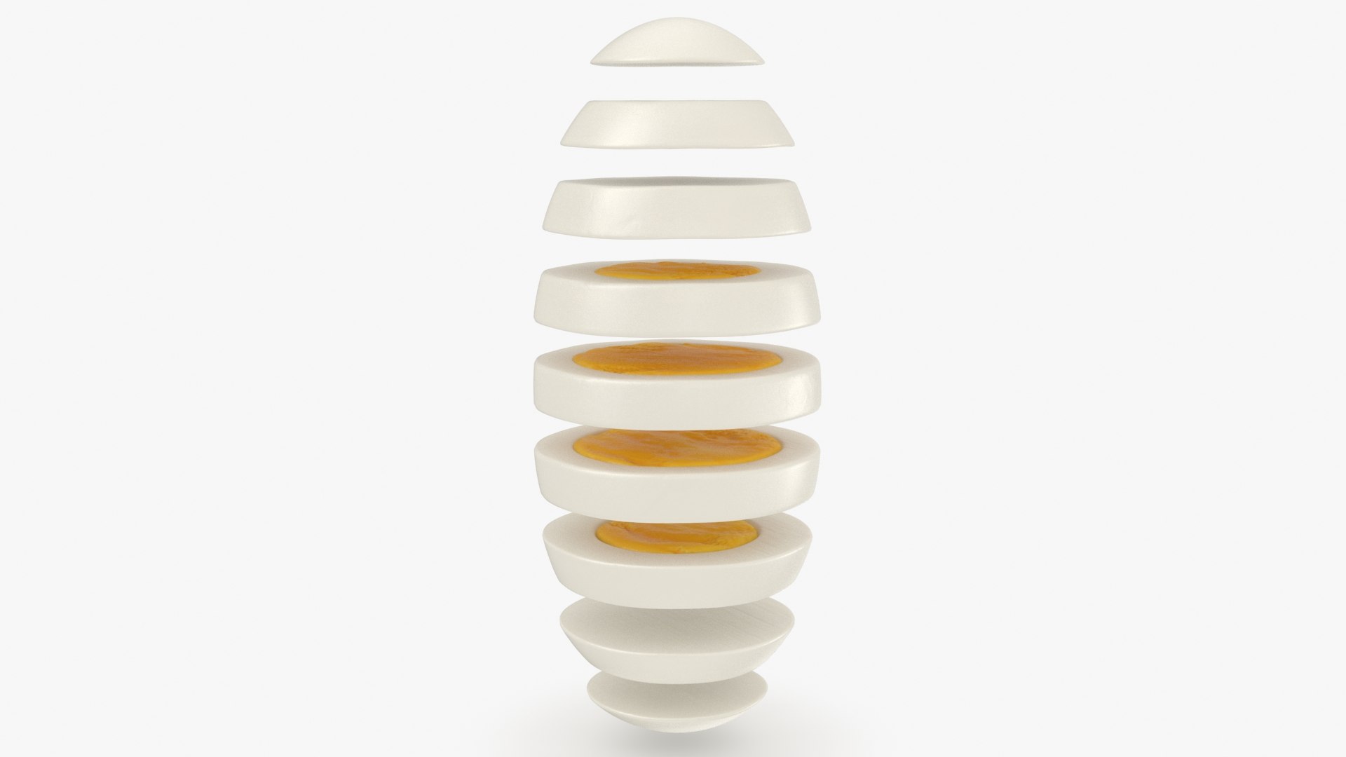 3D Model Sliced Hard Boiled Egg - TurboSquid 2168932
