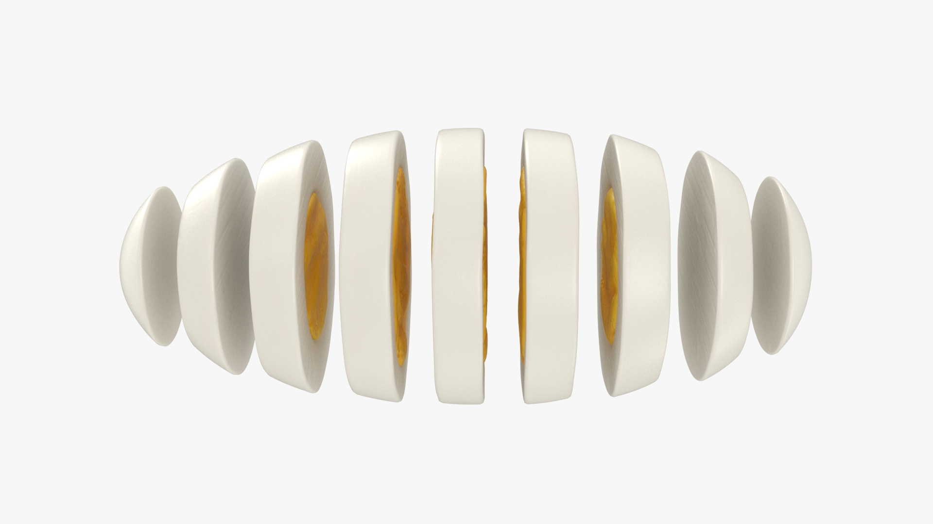3D Model Sliced Hard Boiled Egg - TurboSquid 2168932