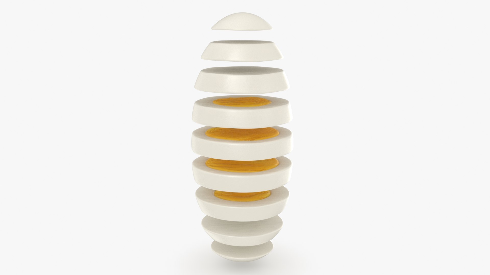 3D Model Sliced Hard Boiled Egg - TurboSquid 2168932